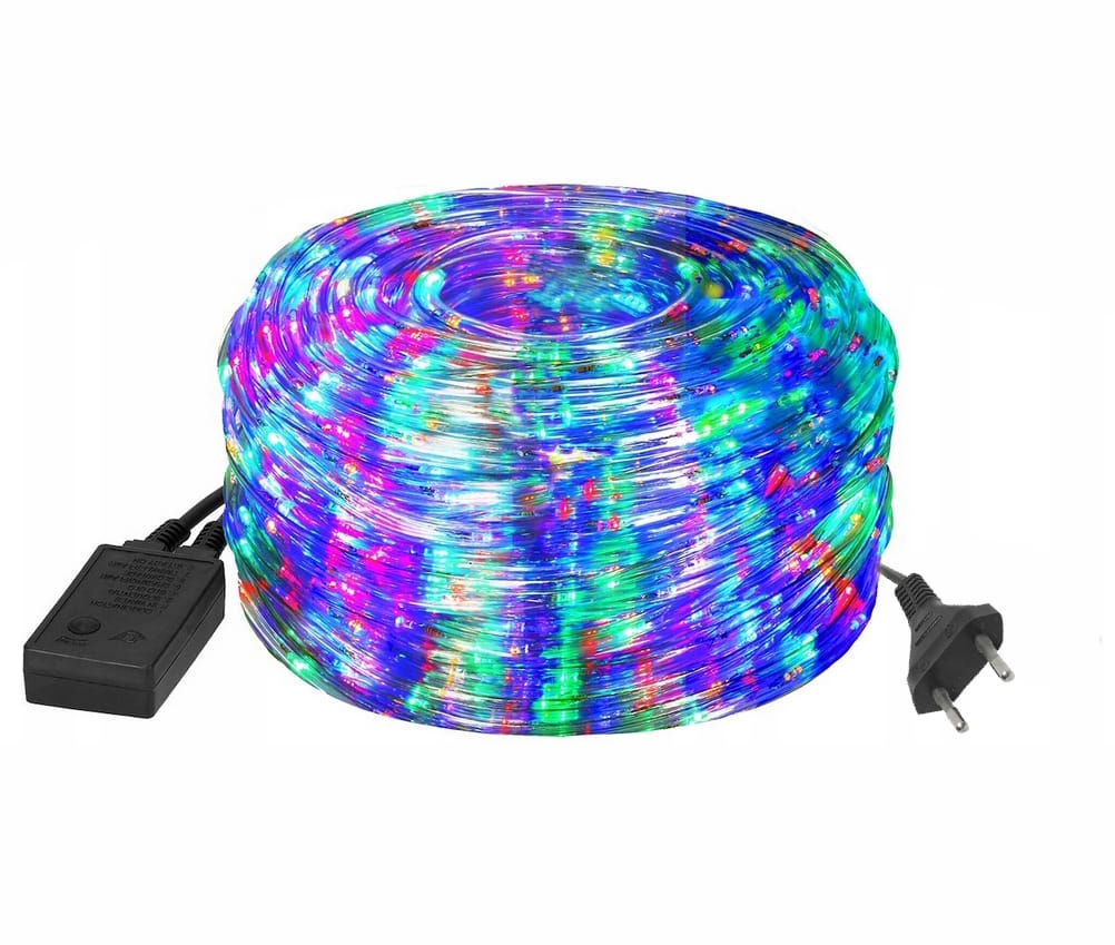 WĄŻ ŚWIETLNY ZEWNĘTRZNY LED LAMPKI MULTIKOLOR IP44 20M - BensonsTrade