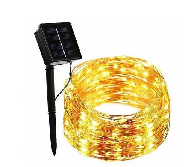 OSWIETLENIE SOLAR 200 LED 20 M CIEPLE SWIATLO GIRLANDA SOLARNA ogrodowa ...